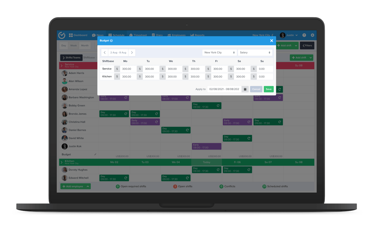 Employee scheduling software - Shiftbase